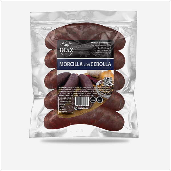 MORCILLA CON CEBOLLA 400G – Embutidos Diaz