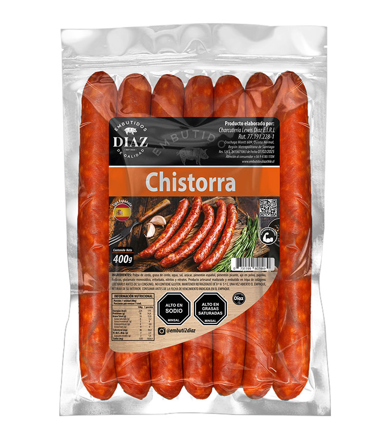 CHISTORRA ESPAÑOLA 400G – Embutidos Diaz